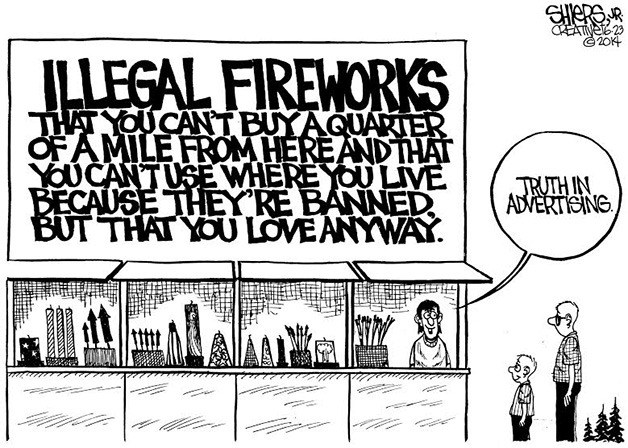 Illegal fireworks | Editoral Cartoon | Courier-Herald