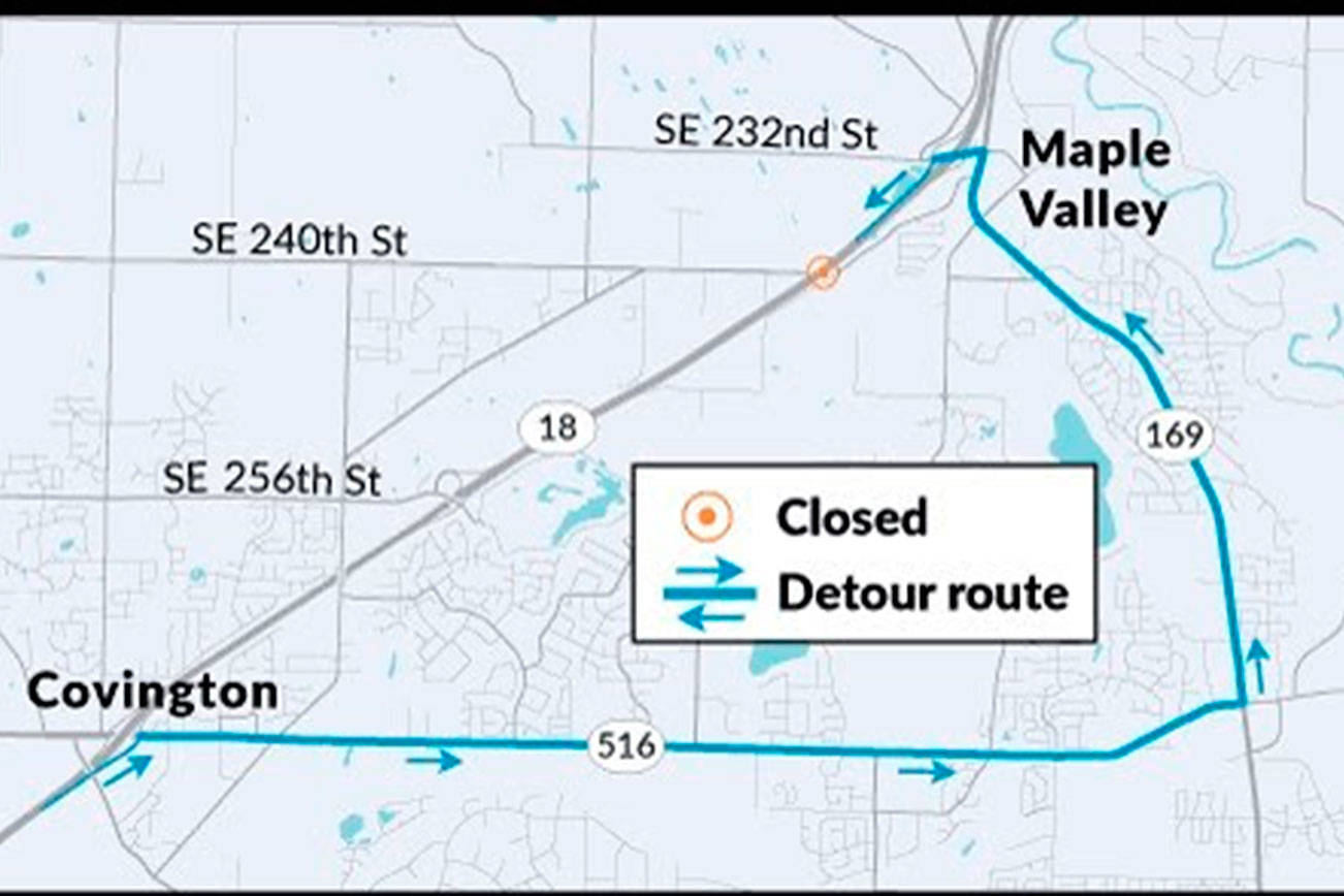 Portion of eastbound SR 18 near Maple Valley to close for paving May 30 ...