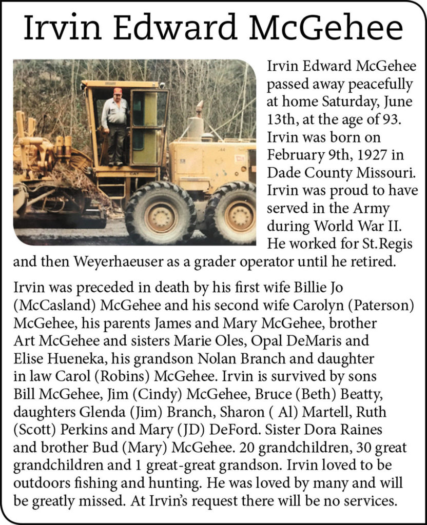 Irvin McGehee | Courier-Herald