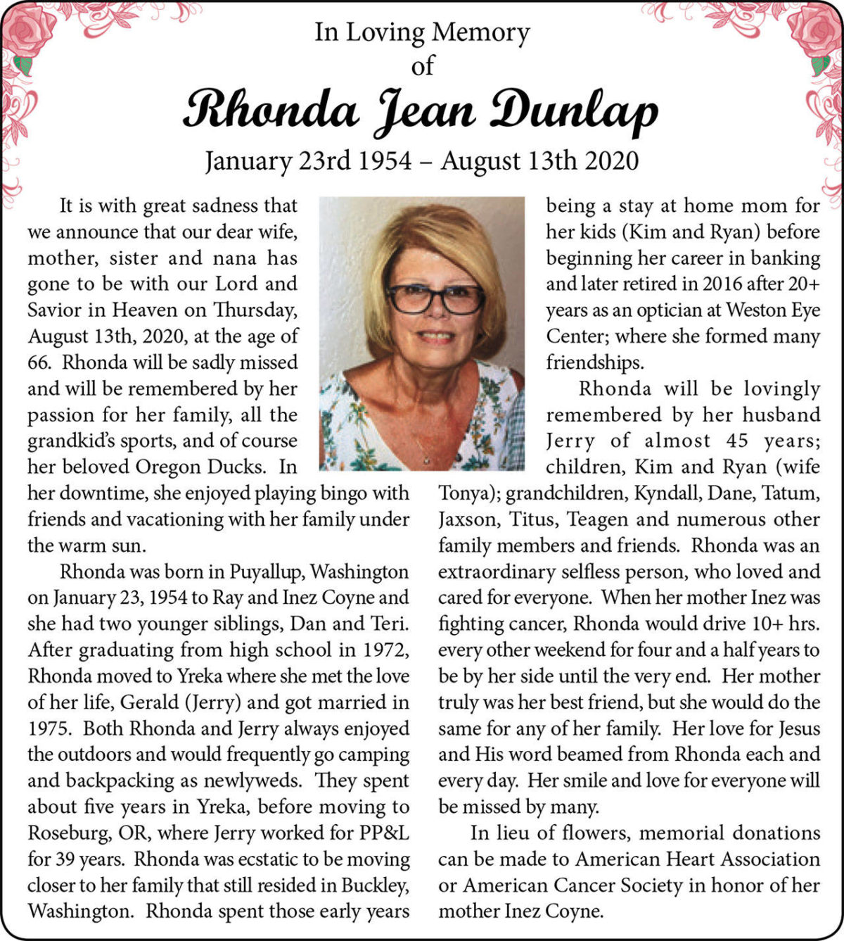 Rhonda Dunlap | Courier-Herald