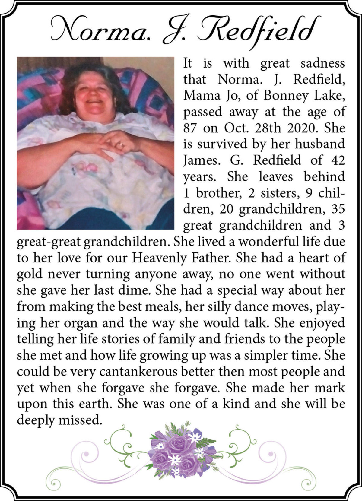 Norma Redfield | Courier-Herald