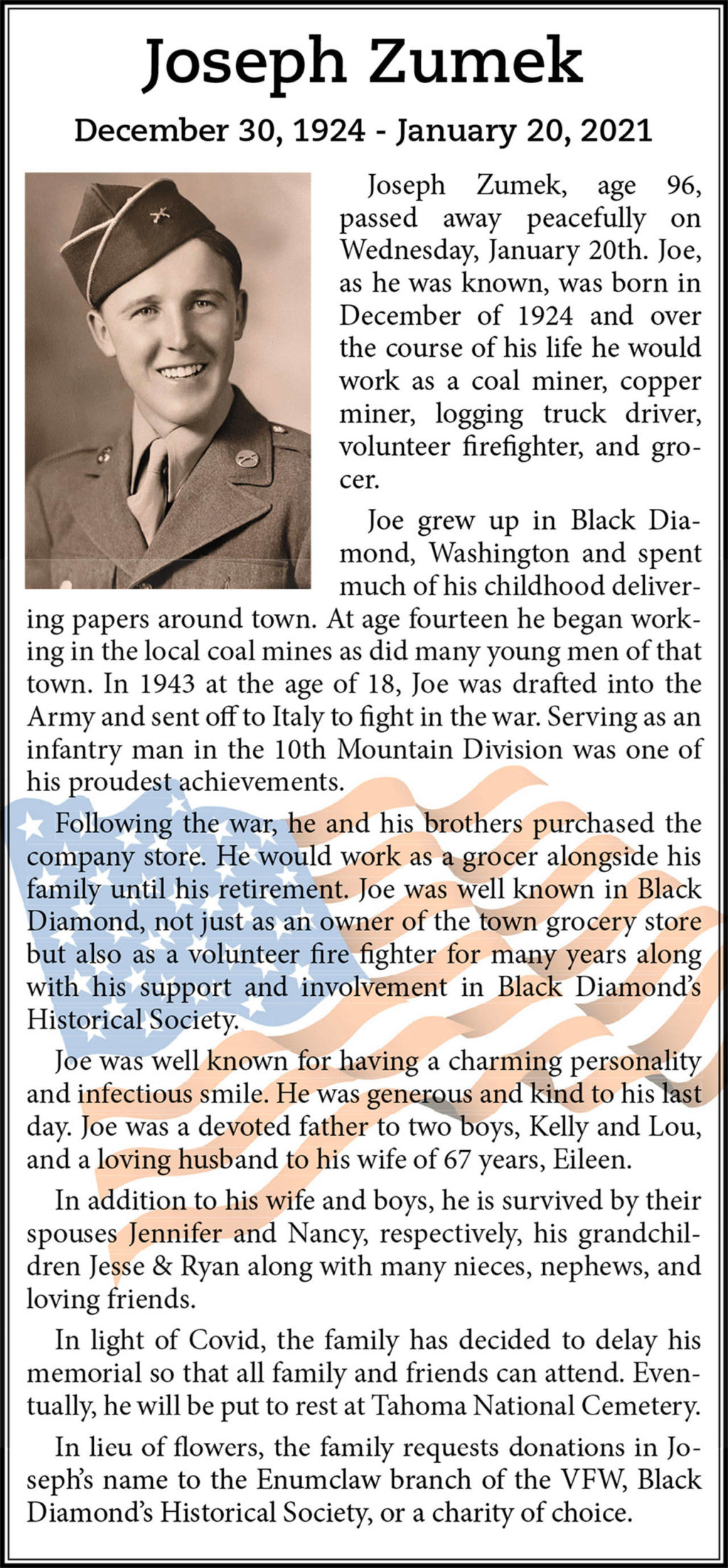 Joseph Zumek | Courier-Herald