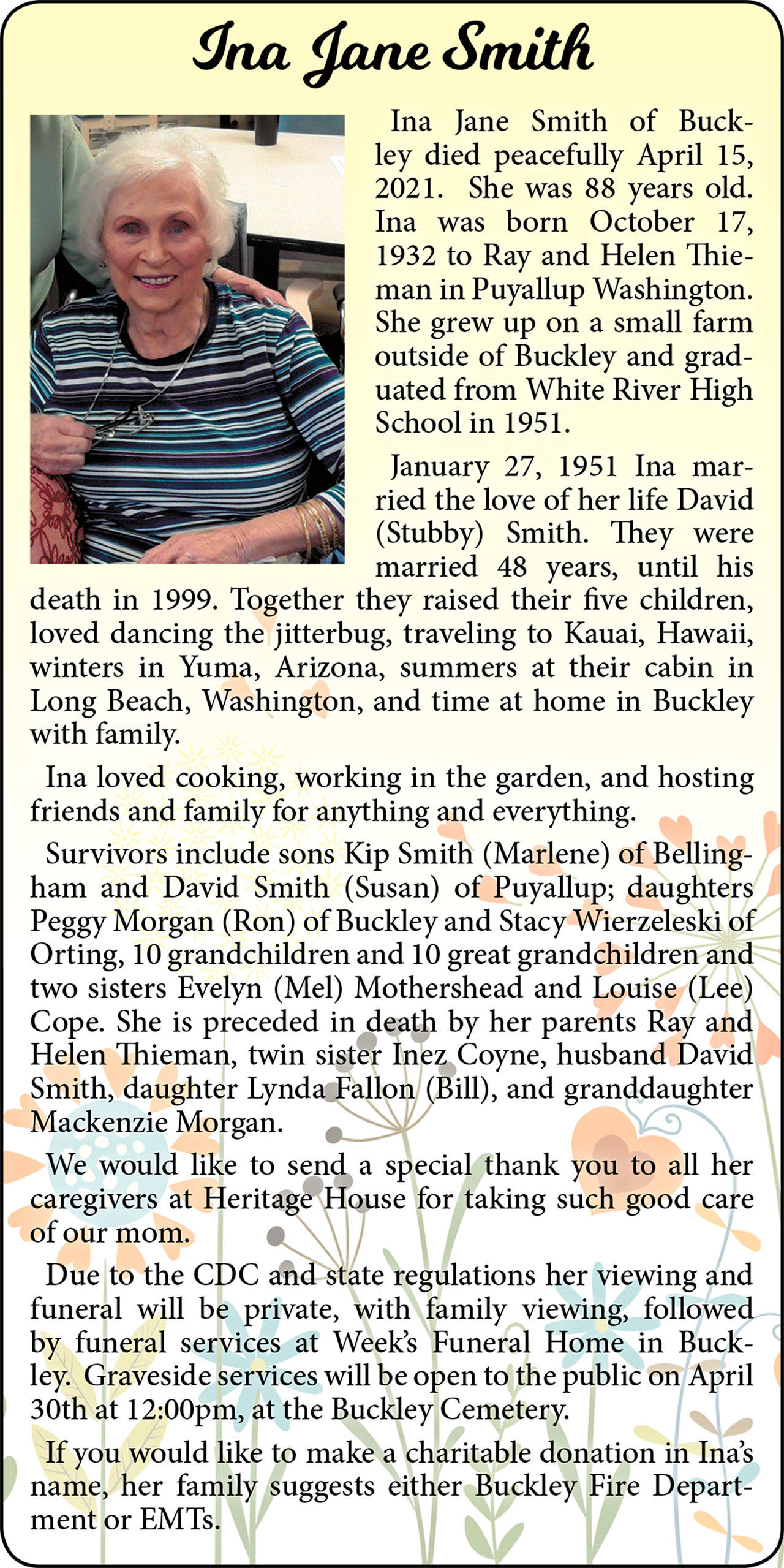 Ina Smith | Courier-Herald