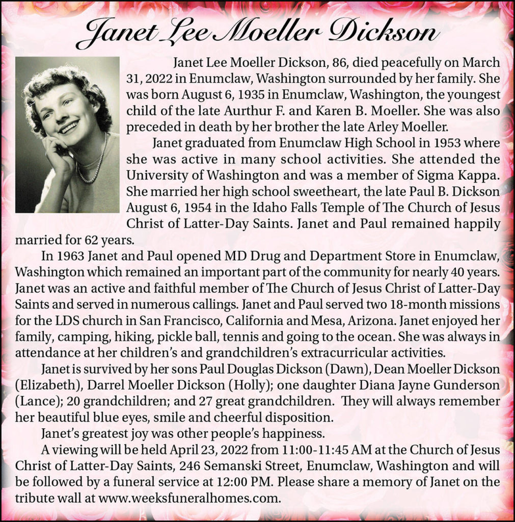 Janet Dickson | Courier-Herald