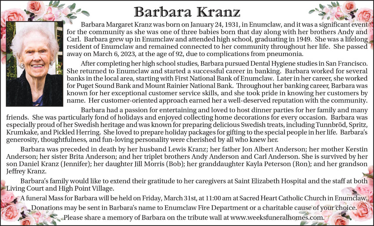 Barbara Kranz | Courier-Herald