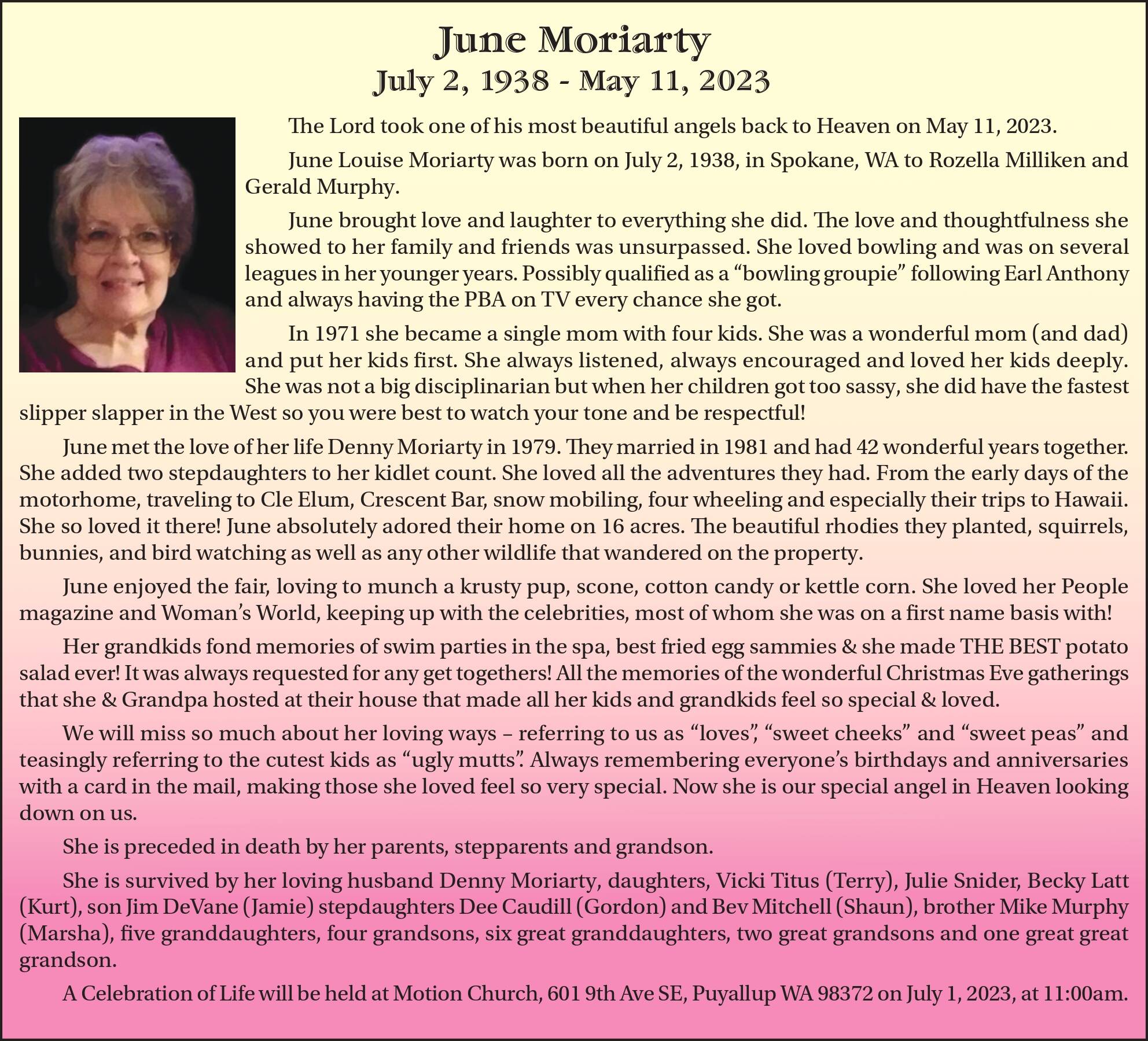 June Moriarty | Courier-Herald