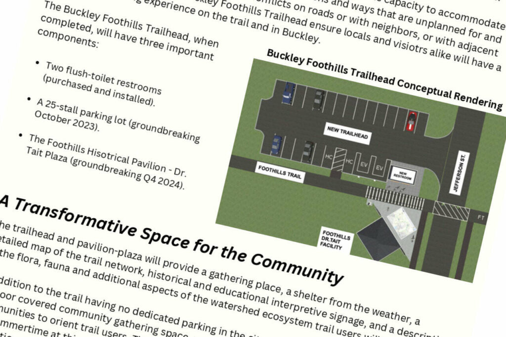 Buckley discusses possible trailhead and plaza pavilion | Courier-Herald