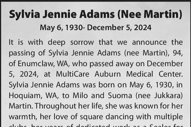 Sylvia Adams | Courier-Herald
