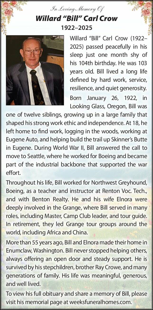 Willard Crow | Courier-Herald