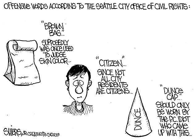 Offensive terms according to office of civil rights | Editorial Cartoon ...