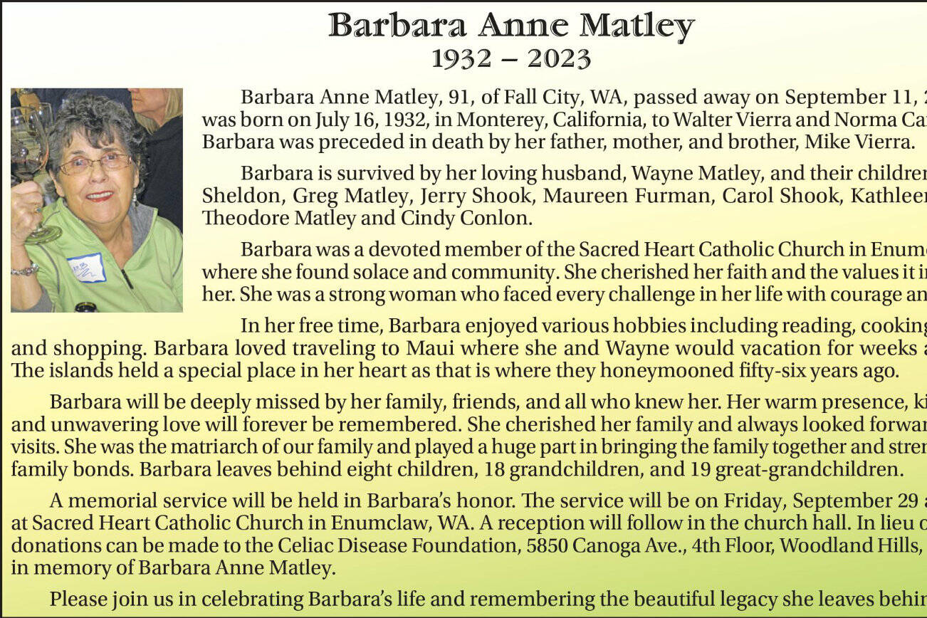 Barbara Matley | Courier-Herald