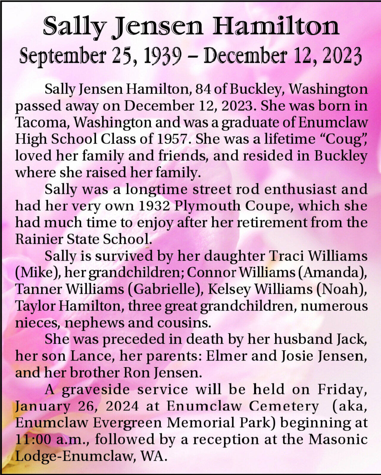 Sally Hamilton | Courier-Herald