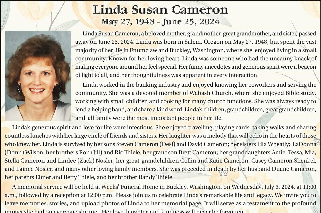 Linda Cameron | Courier-Herald