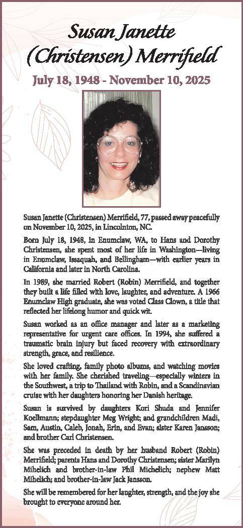 Susan Merrifield | Courier-Herald